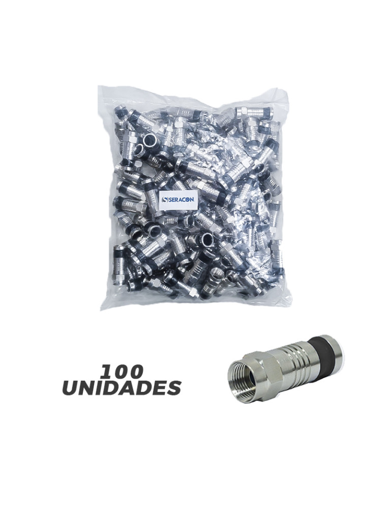 Conector Coaxial RG6 Presion