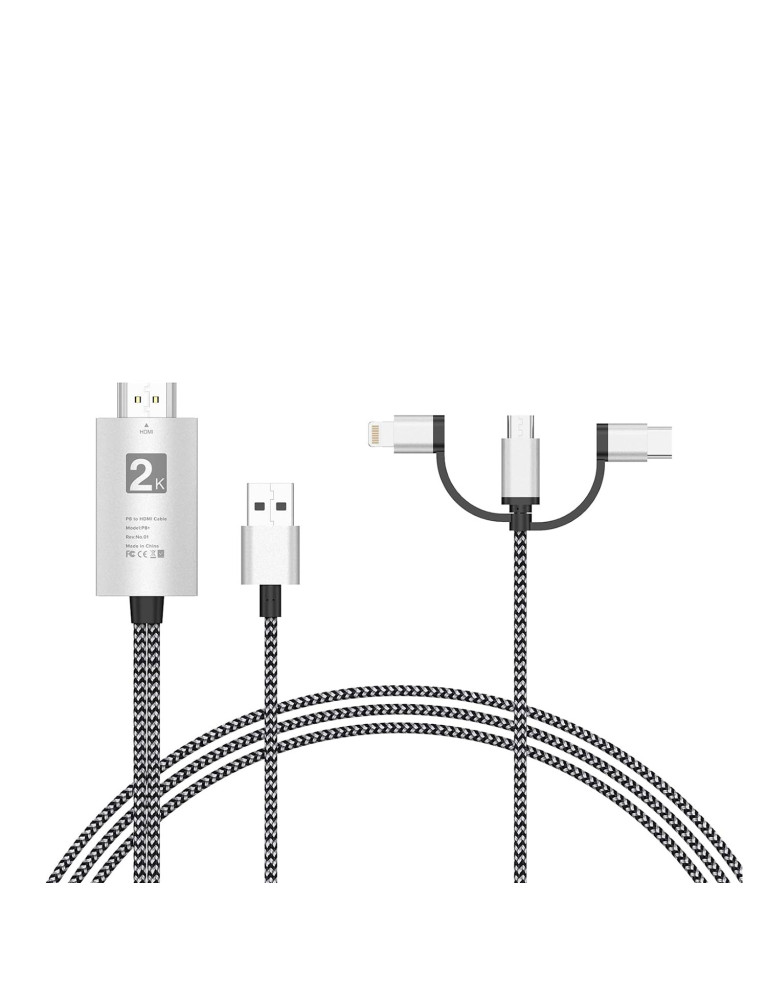 Adaptador cable HDMI 3 en 1 - MHL a HDMI