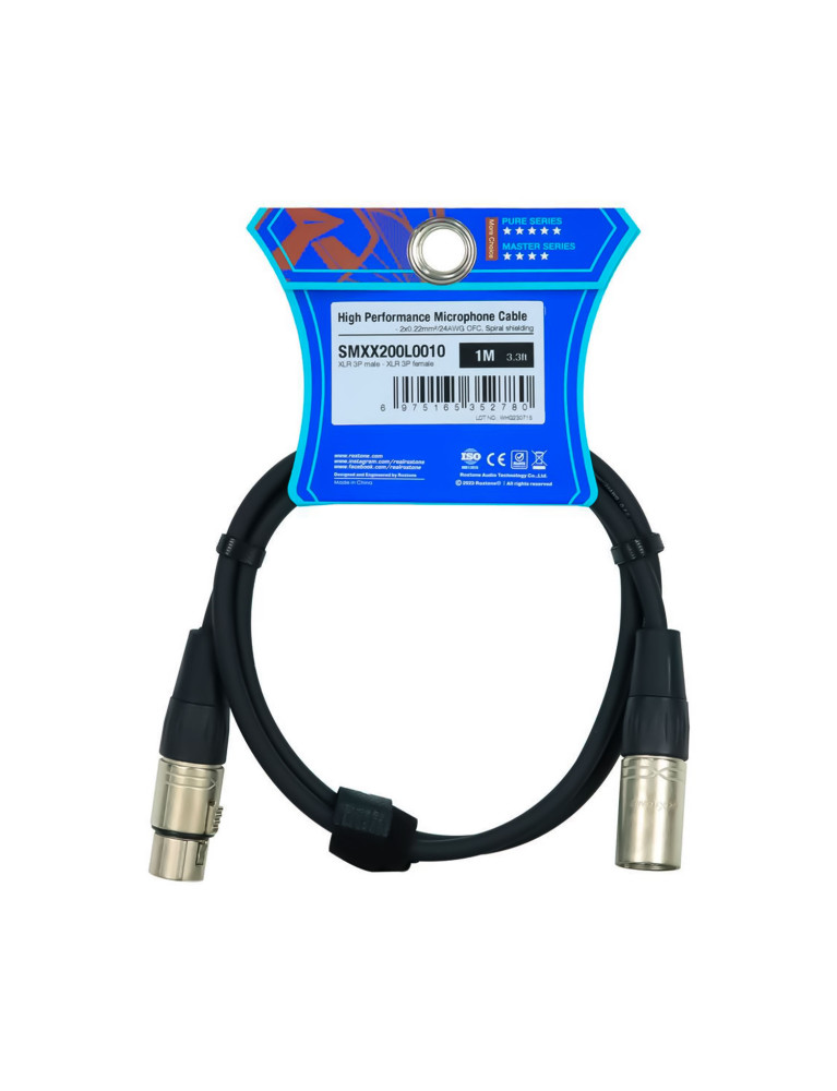 Cable XLR Canon Macho Y Canon Hembra 1MT Roxtone