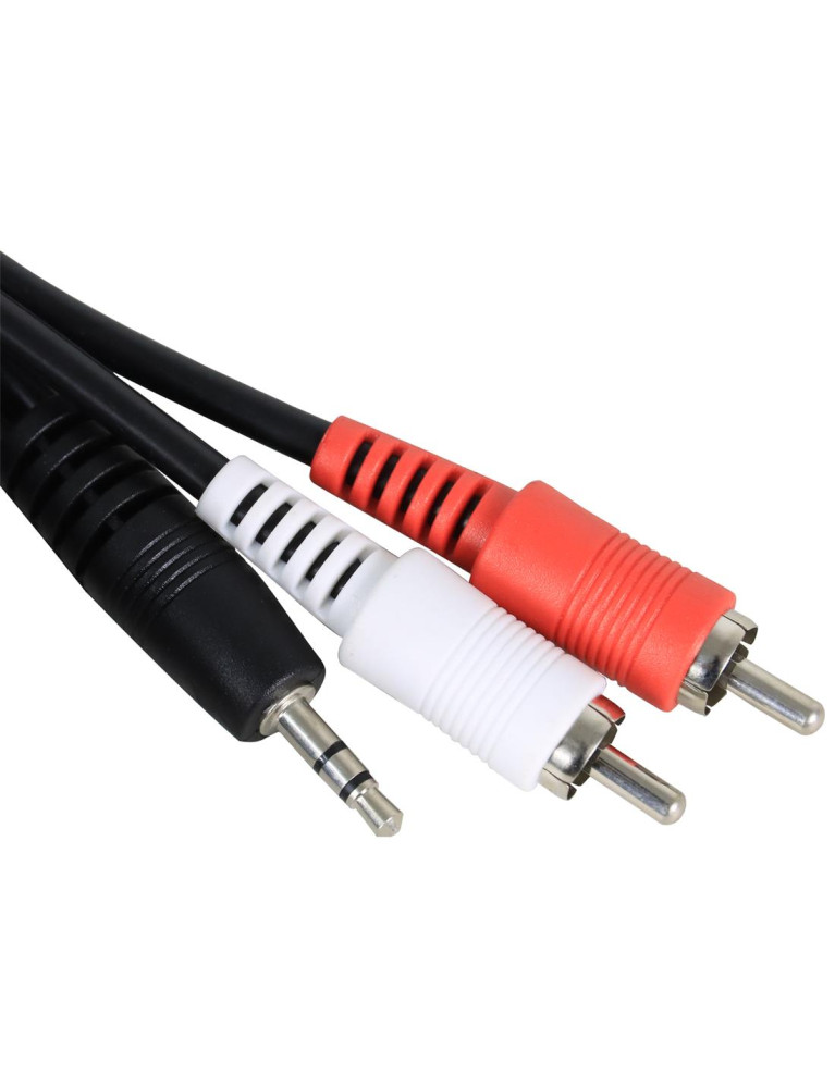 Cable de audio 2 Plug RCA a 1 Plug 3.5 Stereo 1.5 Mt Calidad